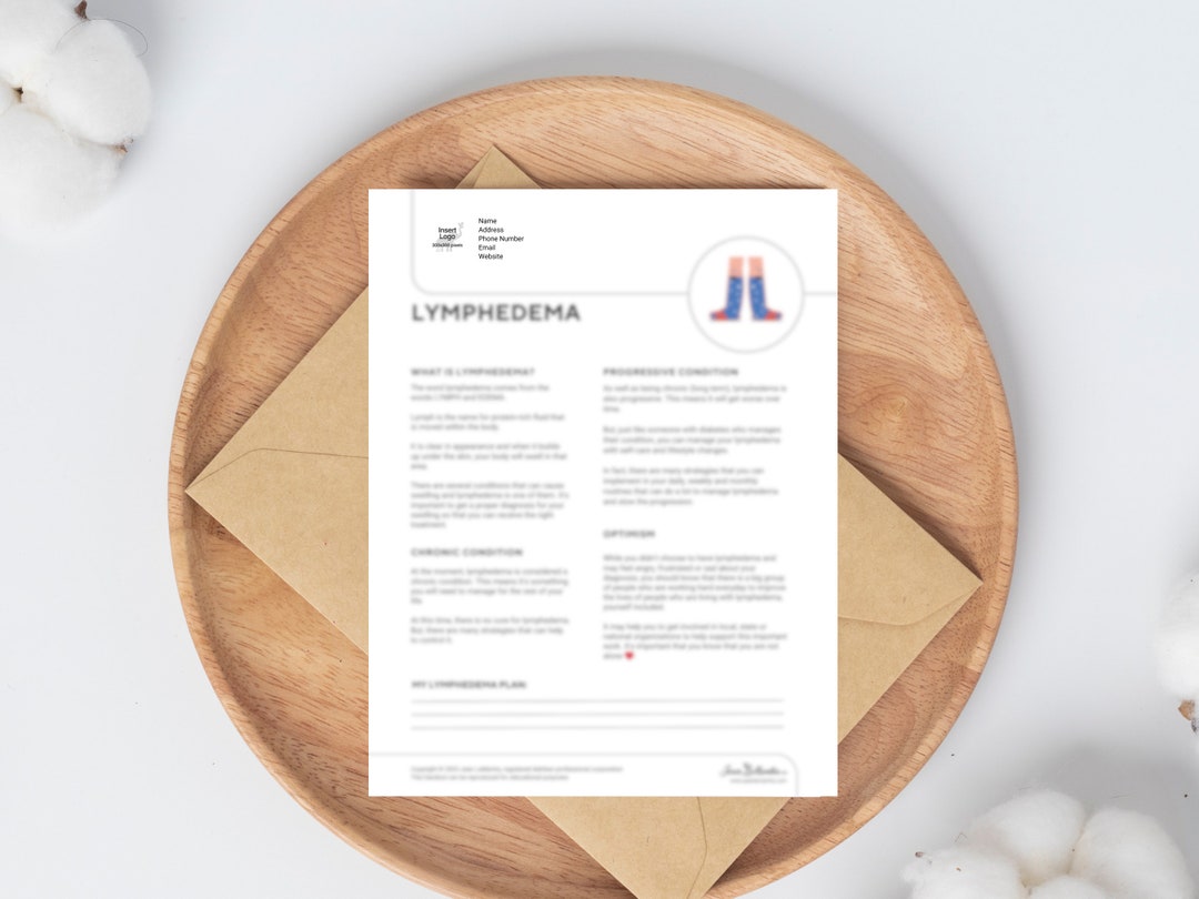 Lymphedema Teaching Tool Template - Etsy