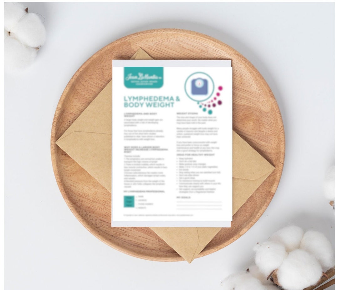 Body Weight and Lymphedema Teaching Tool Handout Template - Etsy