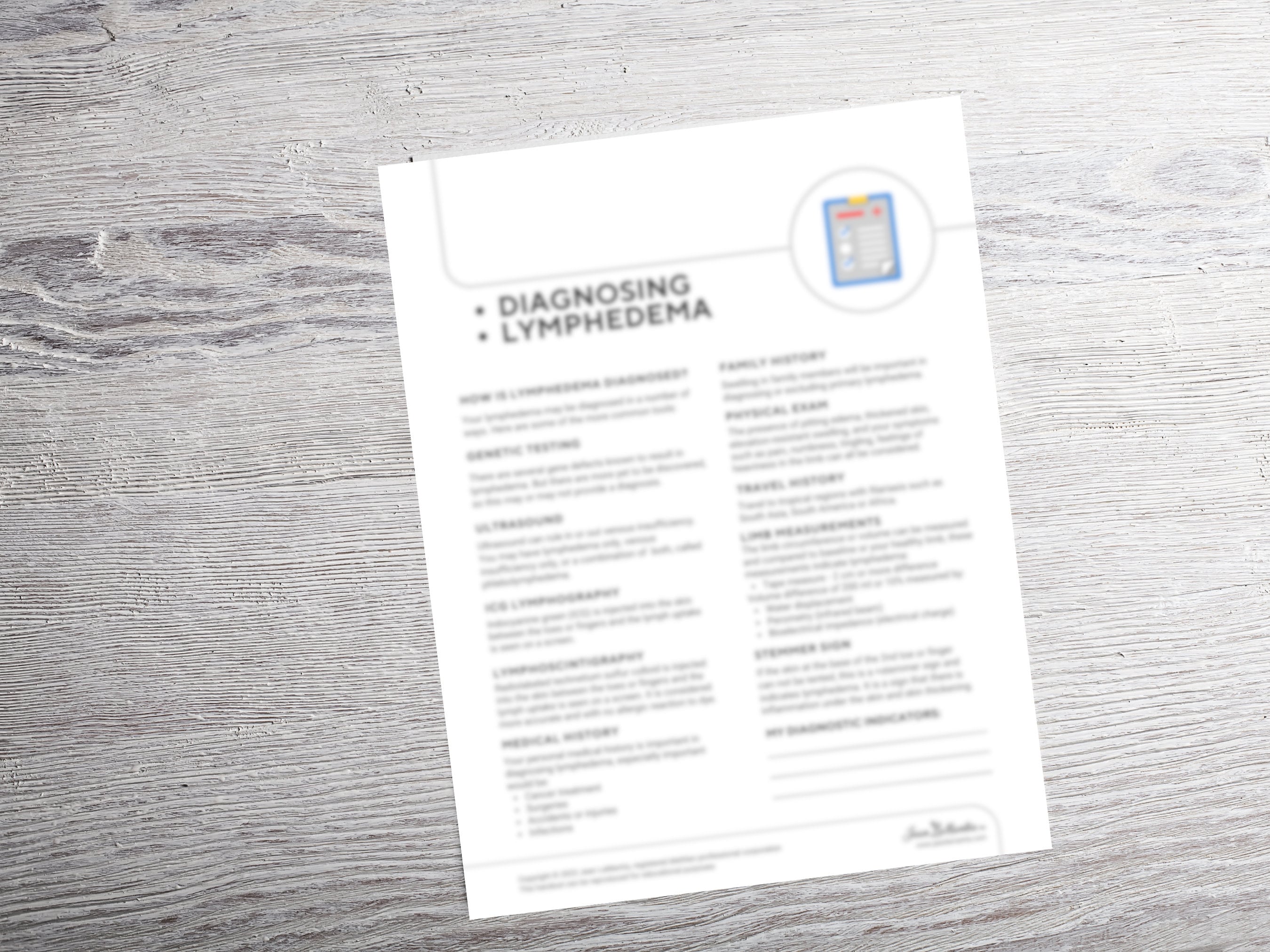 Diagnosing Lymphedema Teaching Tool Template - Etsy