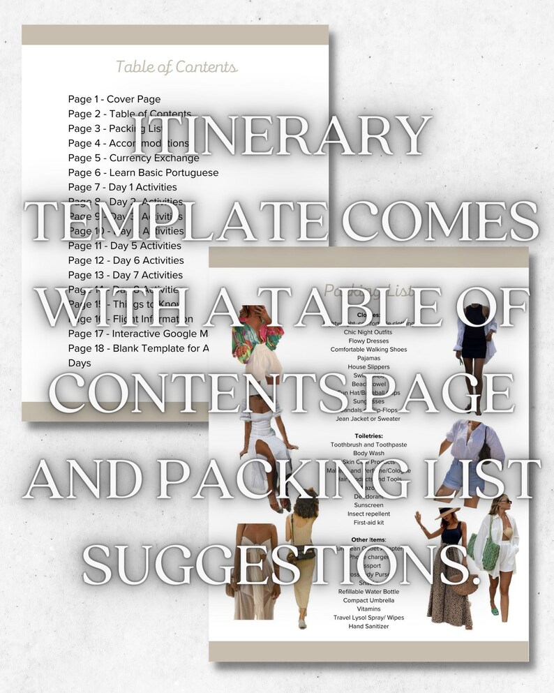 Travel Itinerary Template Modern Minimal, Editable on Canva, Desktop ...