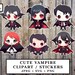 Cute Vampire Clipart / Stickers - Digital Instant Download - 6 Gothic ...