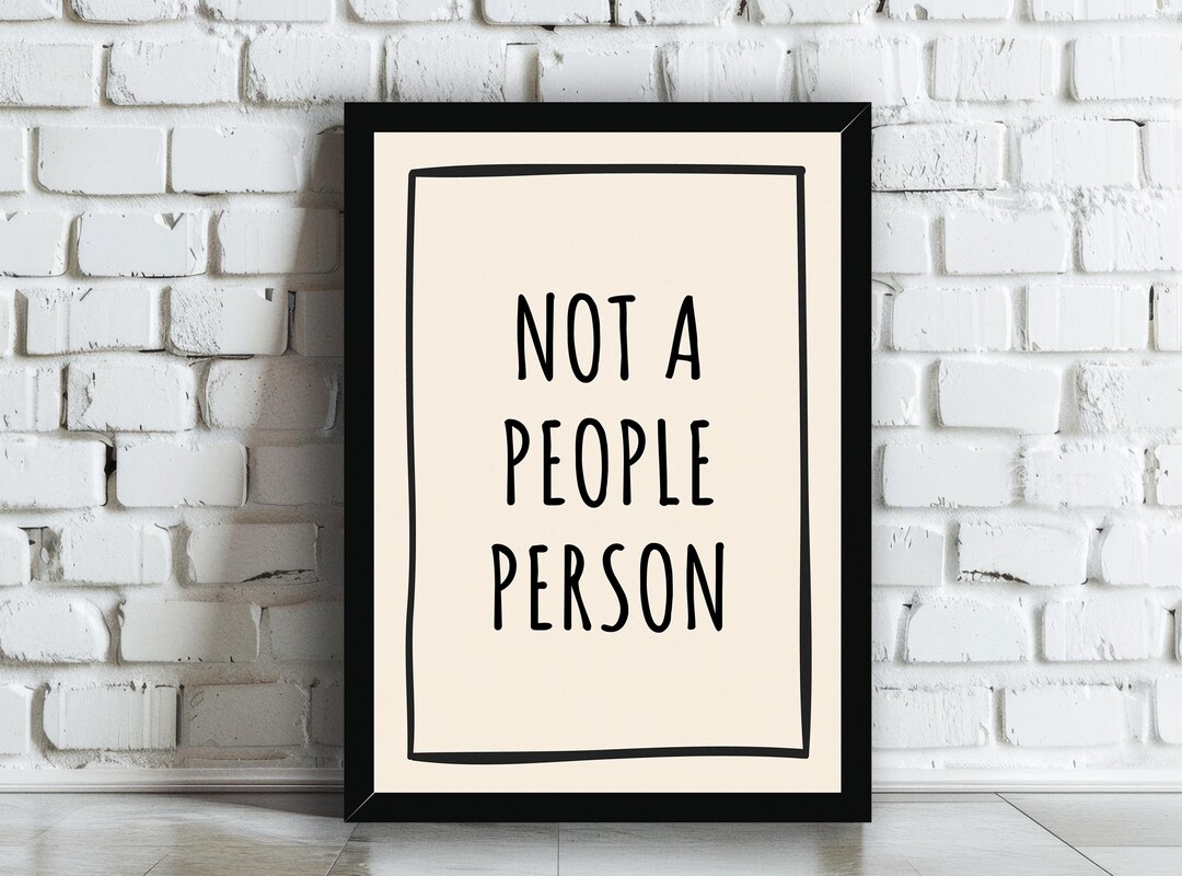 Not a People Person Wall Art Print Funny Saying Typography Poster Matte ...