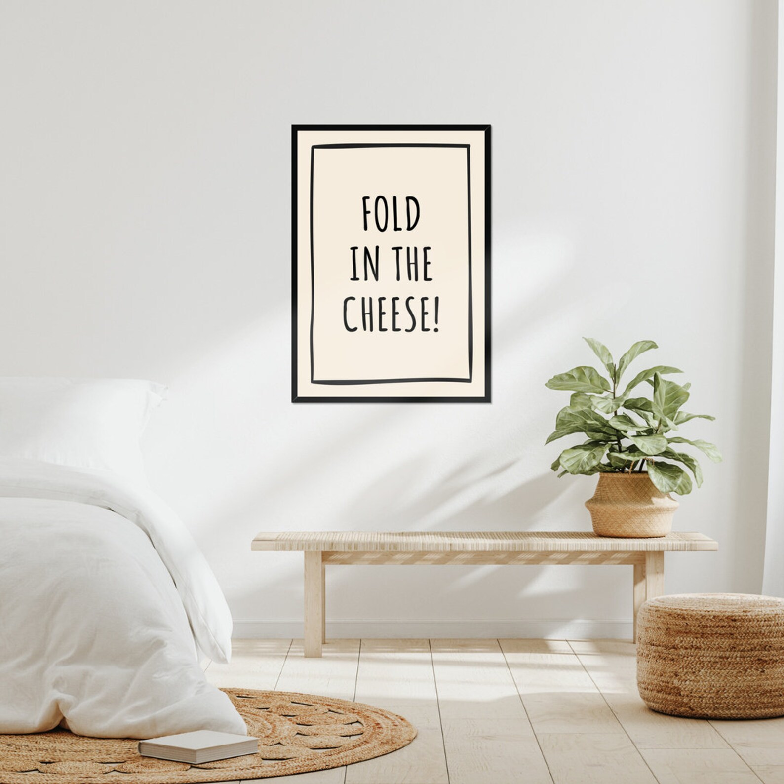 Fold in the Cheese Wall Art Print | Funny Typography Poster on Matte ...