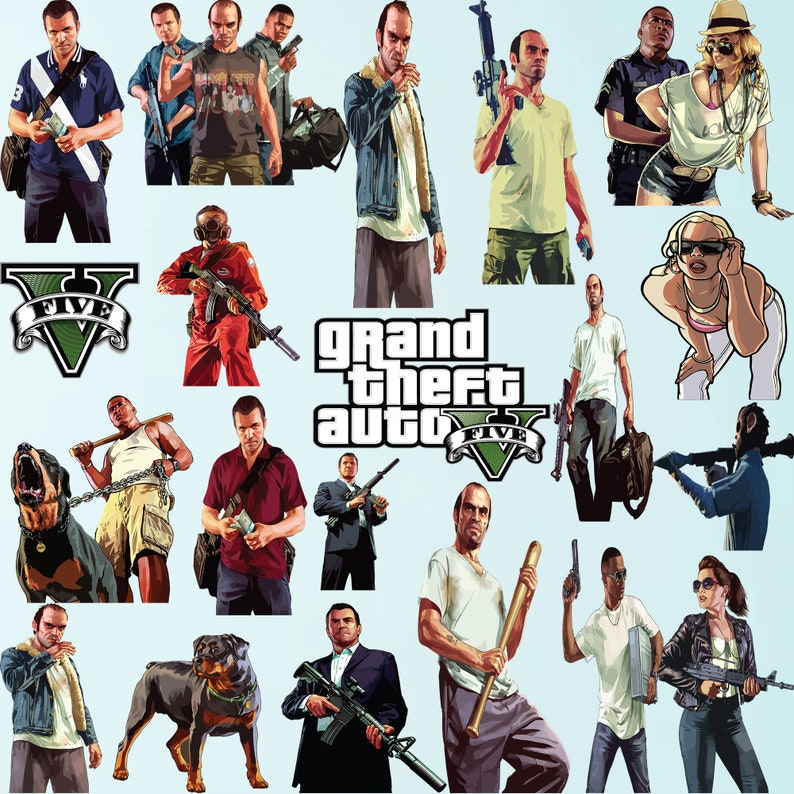 GTA V Pngsvgpdf Bundle Vector Cricut Silhouette Cut - Etsy