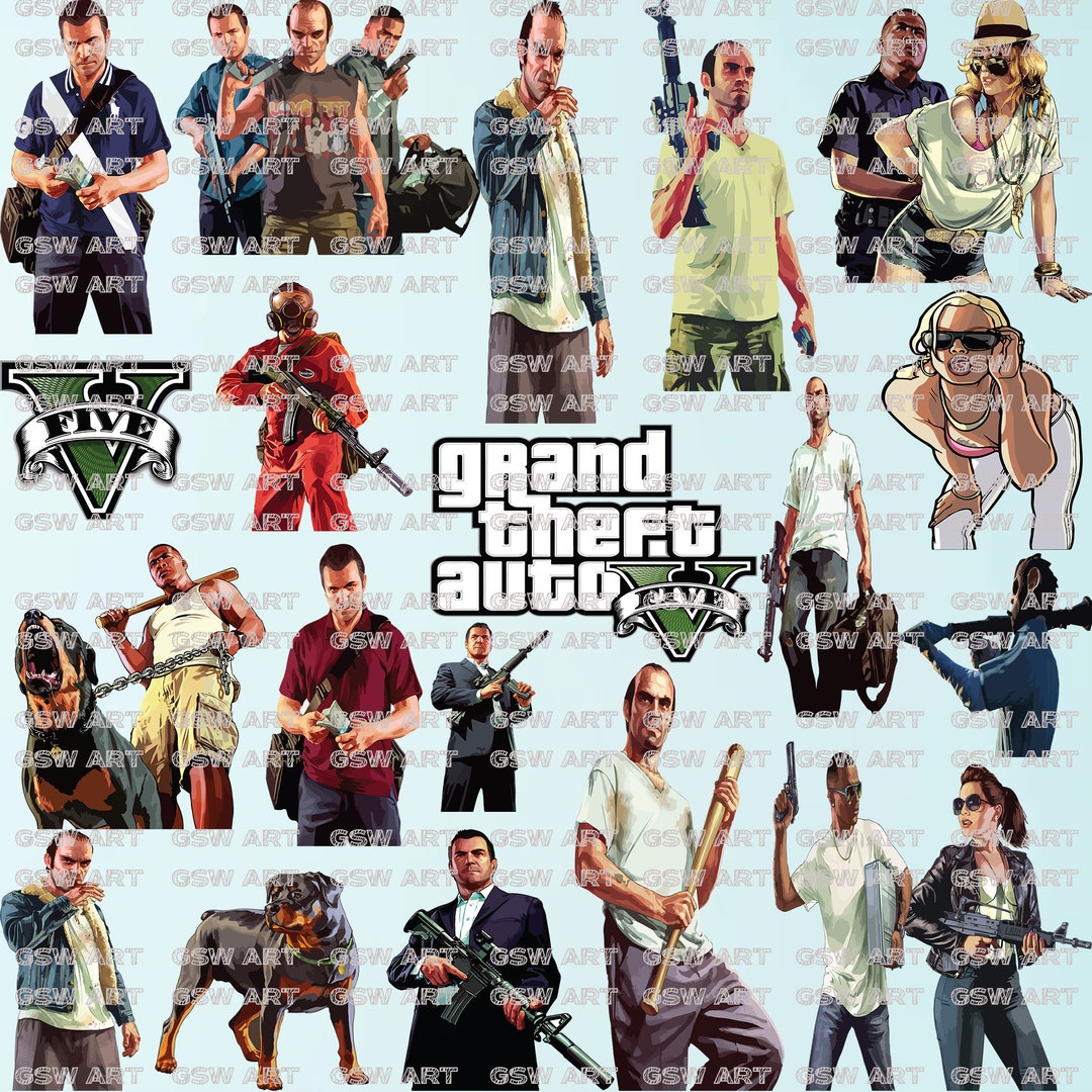 GTA V Pngsvgpdf Bundle Vector Cricut Silhouette Cut - Etsy