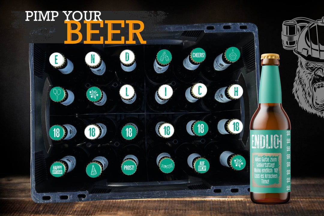 PIMP YOUR BEER Finally 18 Stickers for a Personalized 18th - Etsy