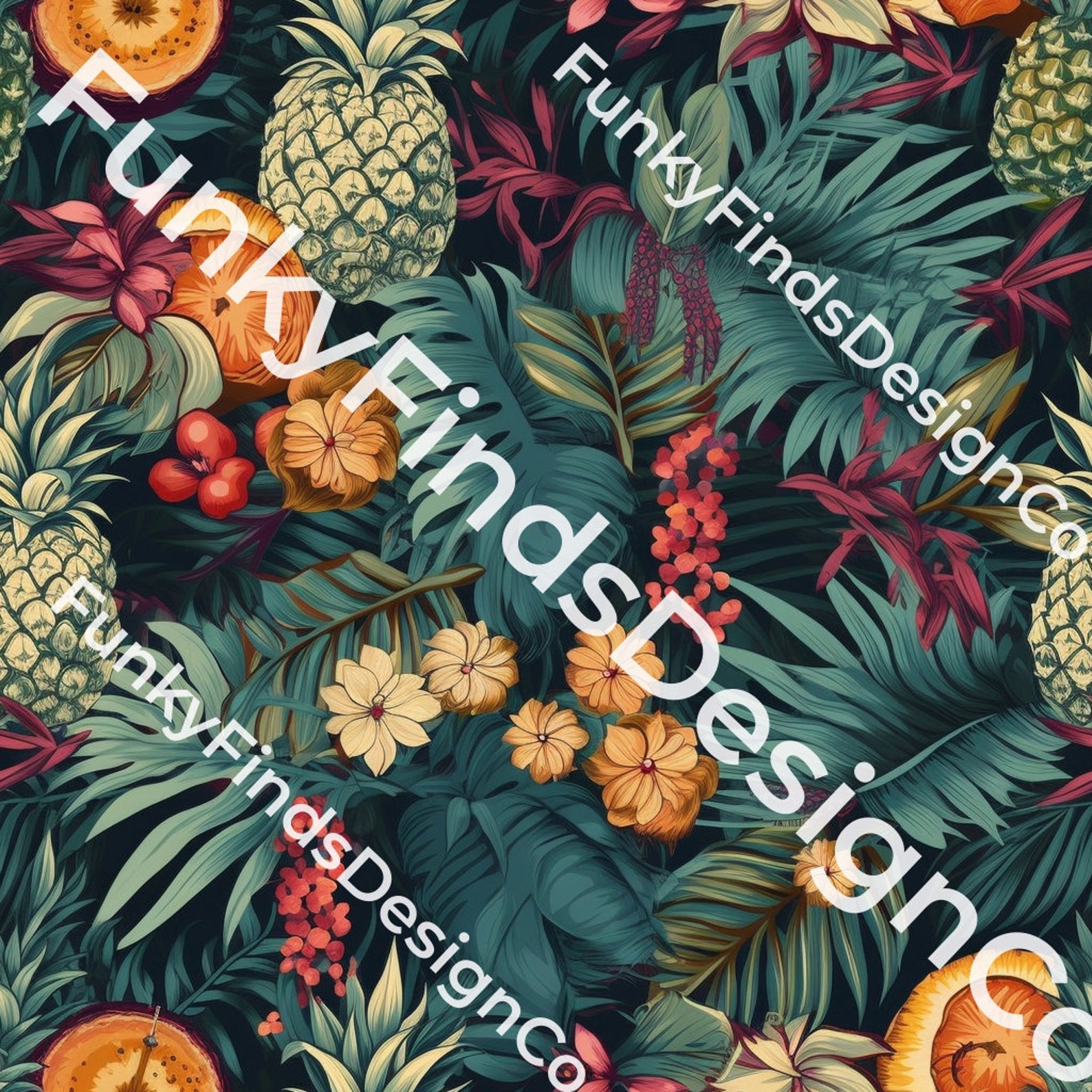 Seamless Summer Patterns - 20 Flower Digital Papers, Tropical Leaves ...
