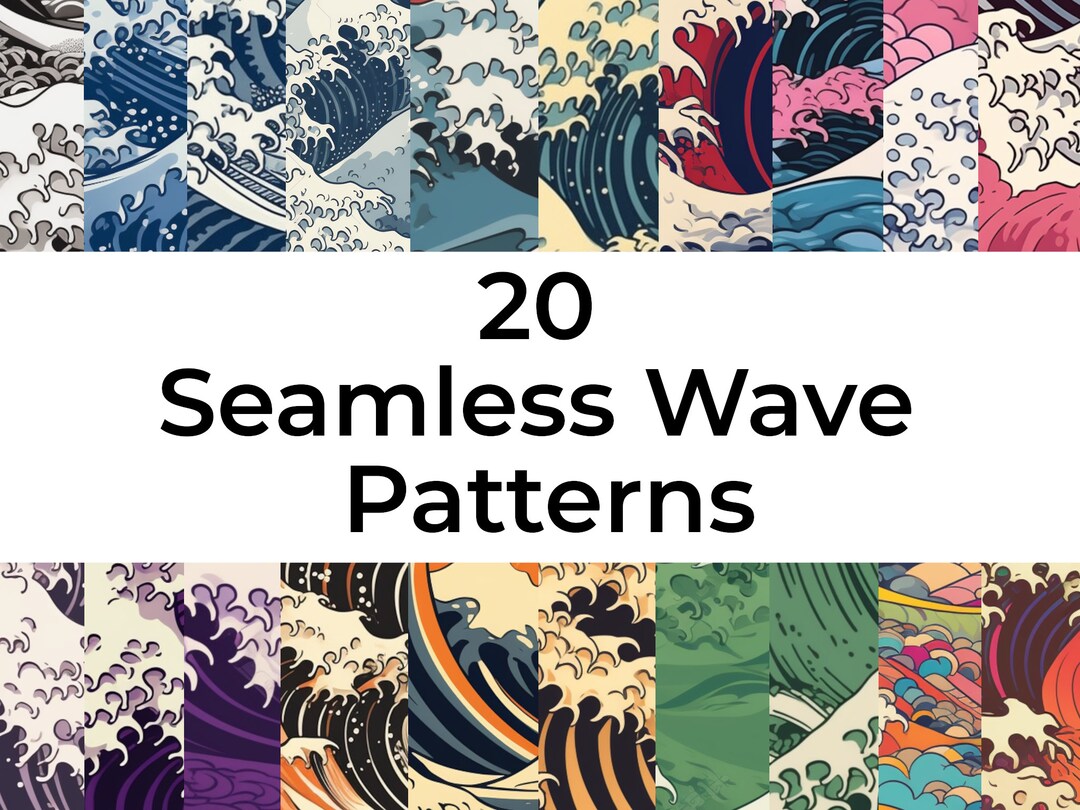 Seamless Wave Patterns 20 Digital Papers in Vibrant Colors - Etsy