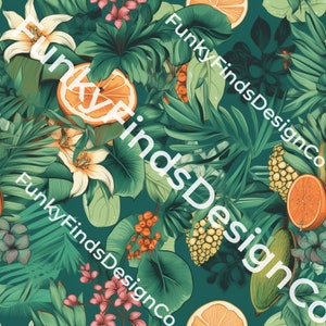 Seamless Summer Patterns - 20 Flower Digital Papers, Tropical Leaves ...