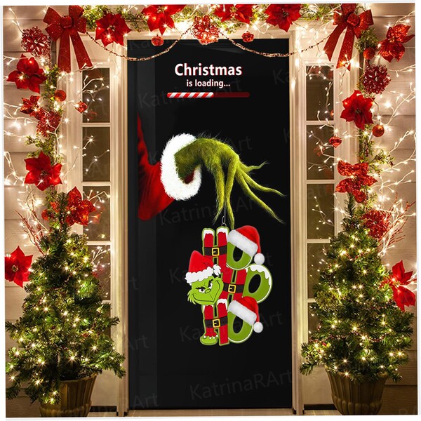 Grinch Ornaments Door Cover - Etsy