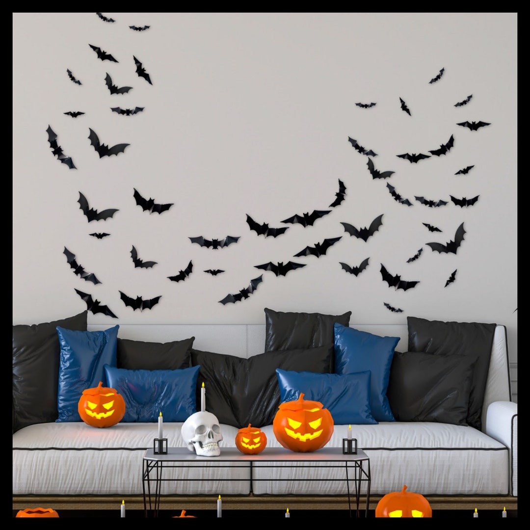 Bat Halloween Decor 3D Bats Wall Decals Halloween Decorations - Etsy