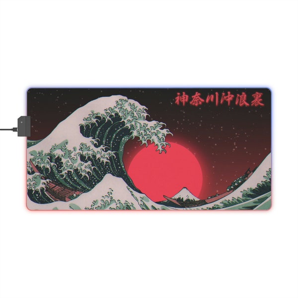 Japanese Waves Mouse Pad - Etsy