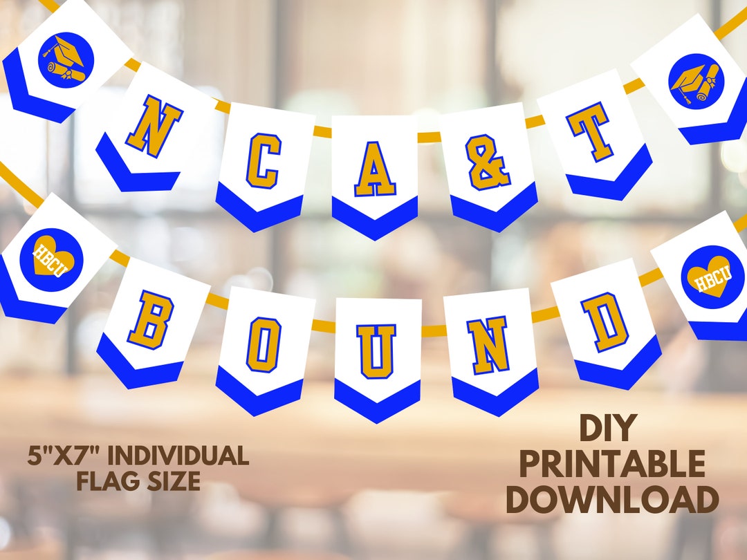 Printable NCAT College Bound Graduation Party Garland - HBCU Decision ...