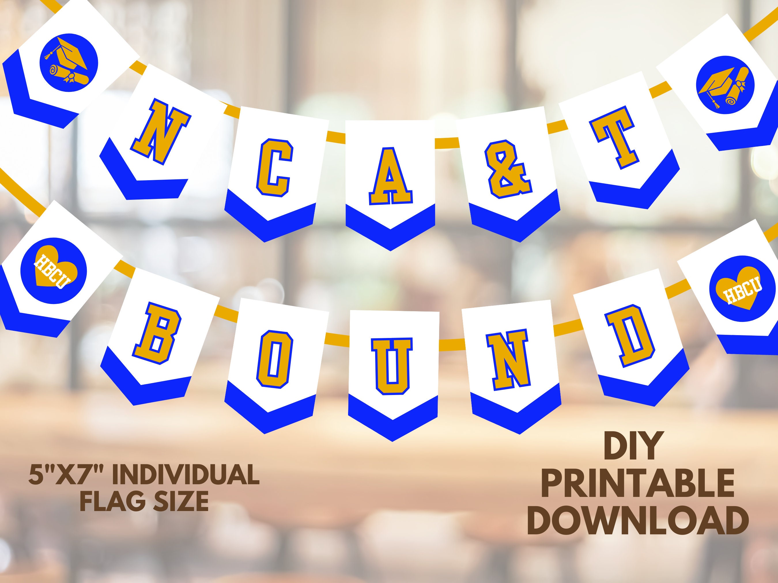 Printable NCAT College Bound Graduation Party Garland - HBCU Decision ...