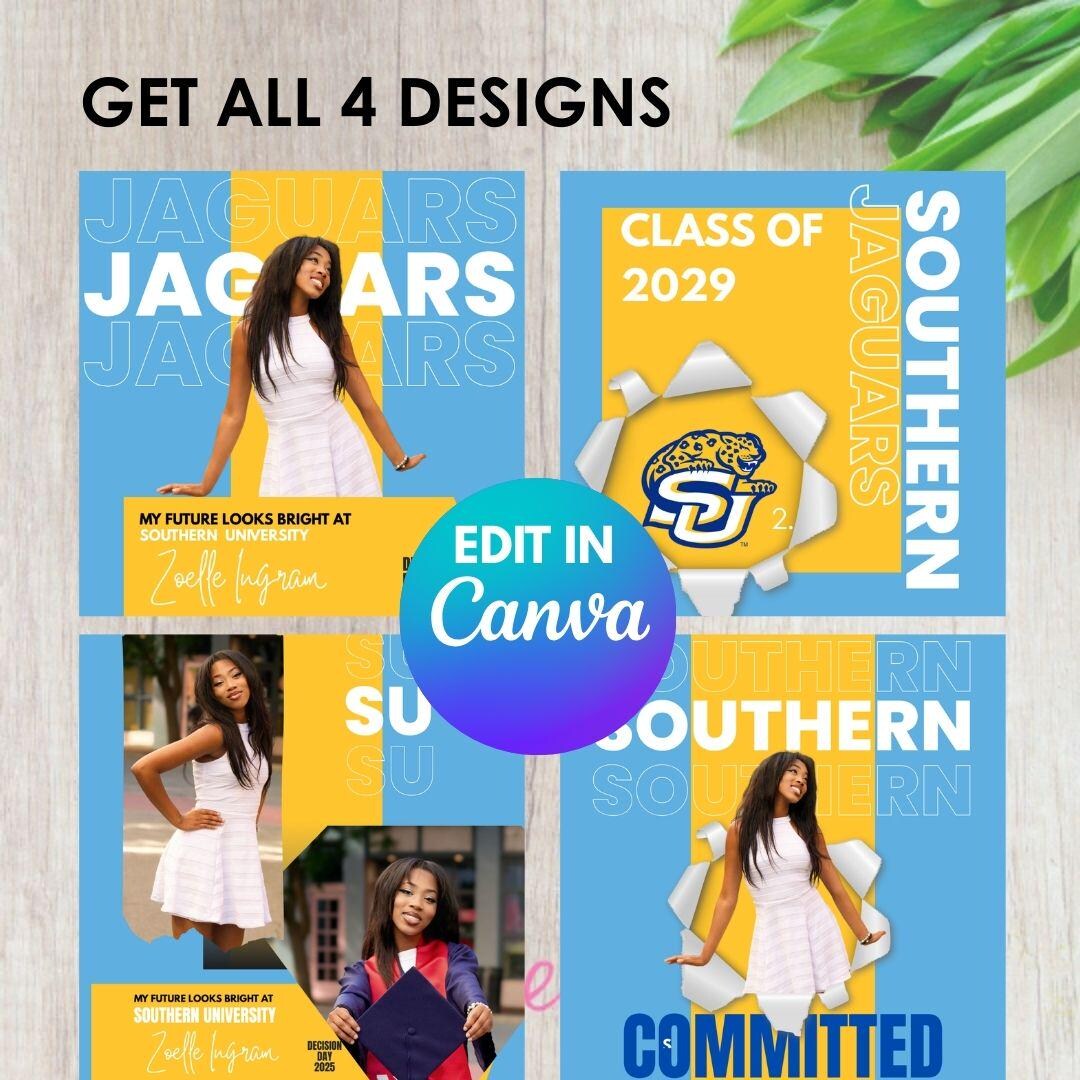 Southern U College Decision Day Template, Senior Announcement ...