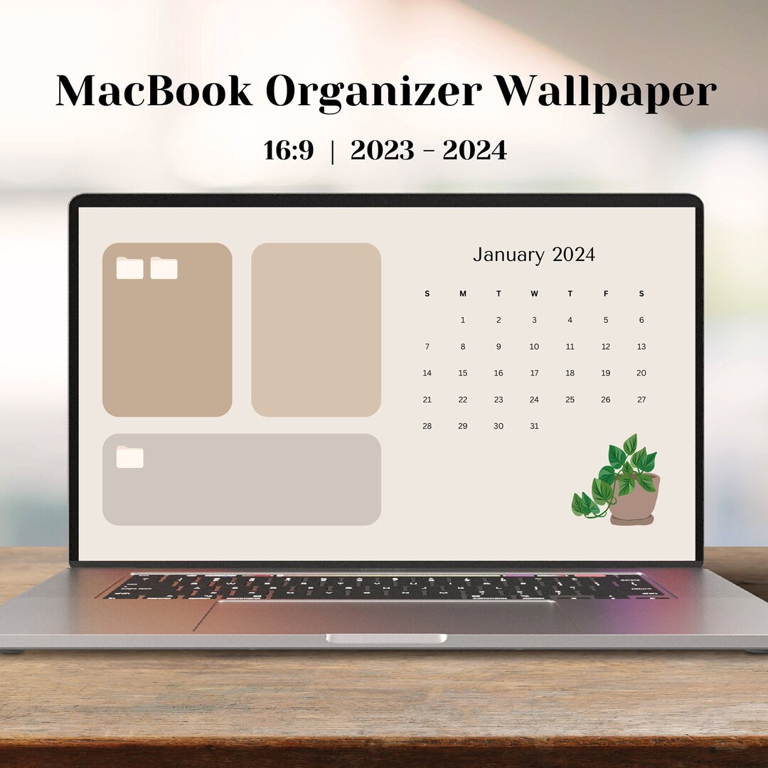 MacBook Wallpaper as Desktop Organizer Calendar Apple - Etsy
