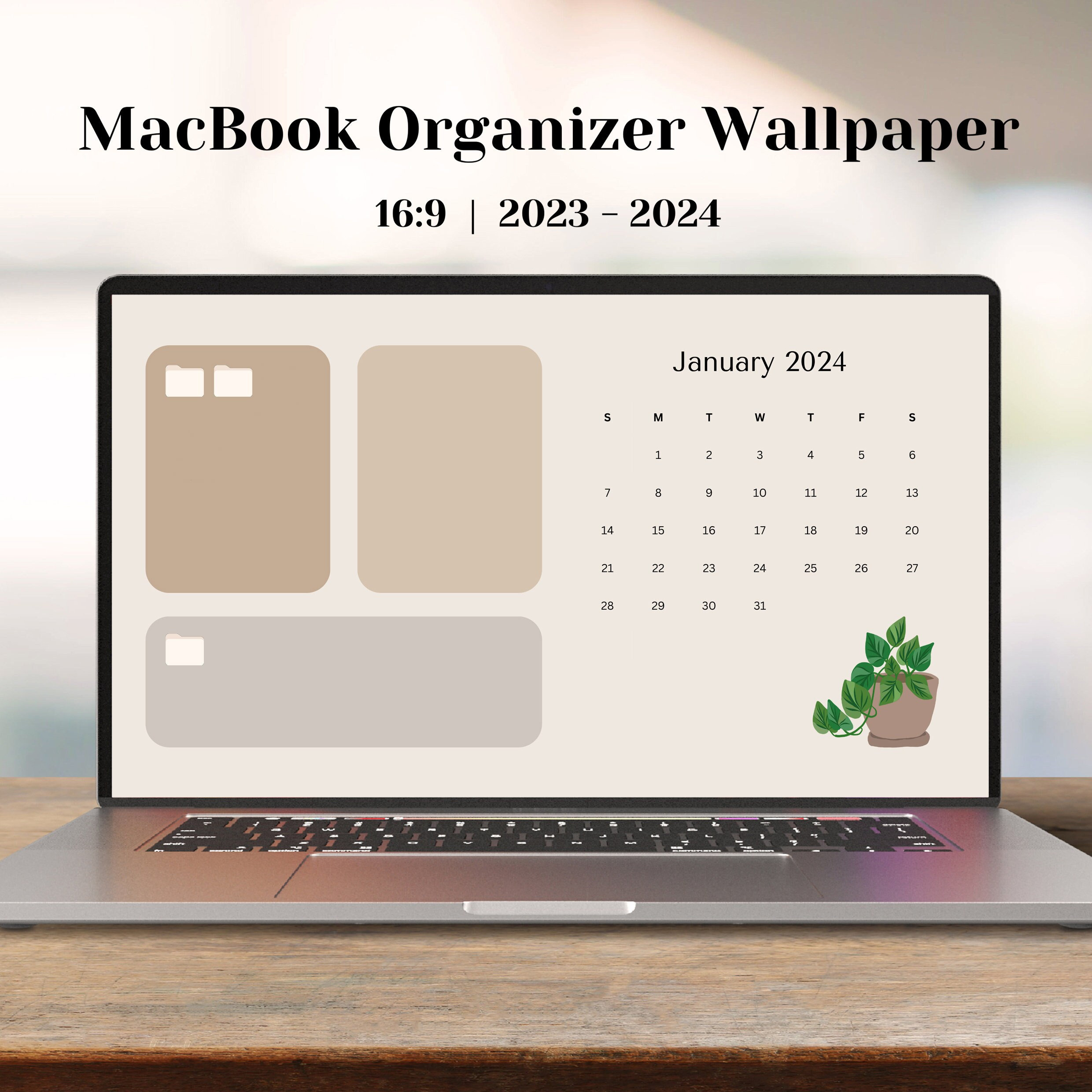 MacBook Wallpaper as Desktop Organizer Calendar Apple - Etsy