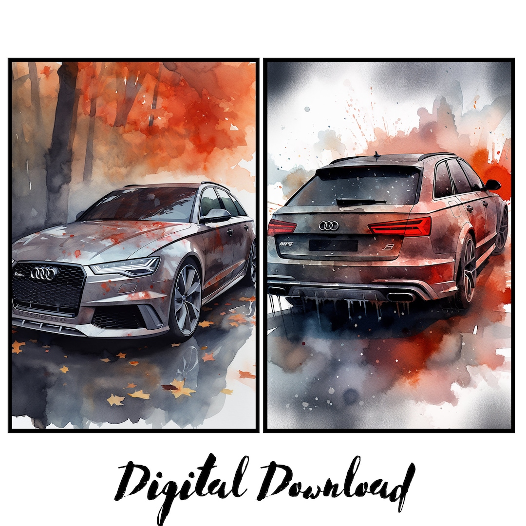 Audi RS6 Avant Digital Art | Watercolor Print | Sleek Car Poster ...