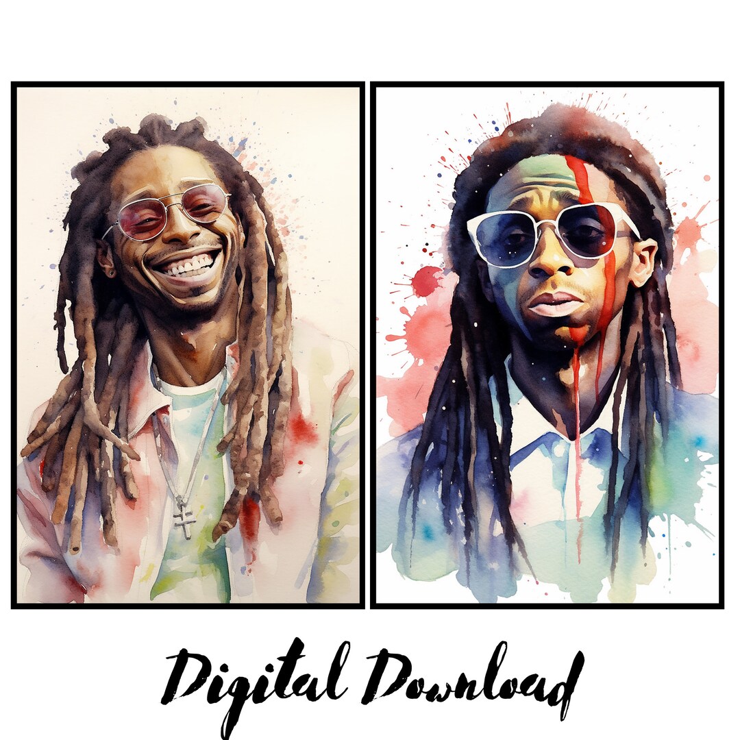 Lil Wayne Digital Art | Watercolor Portraits | Unique Pop Art Design ...