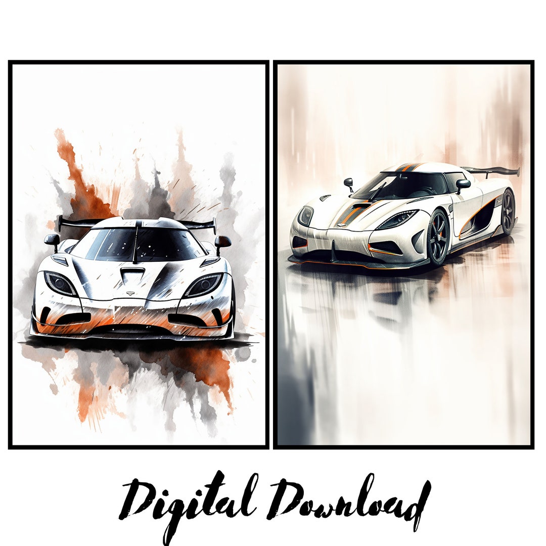 Koenigsegg One1 Digital Art | Watercolor Print | Exhilarating Car ...