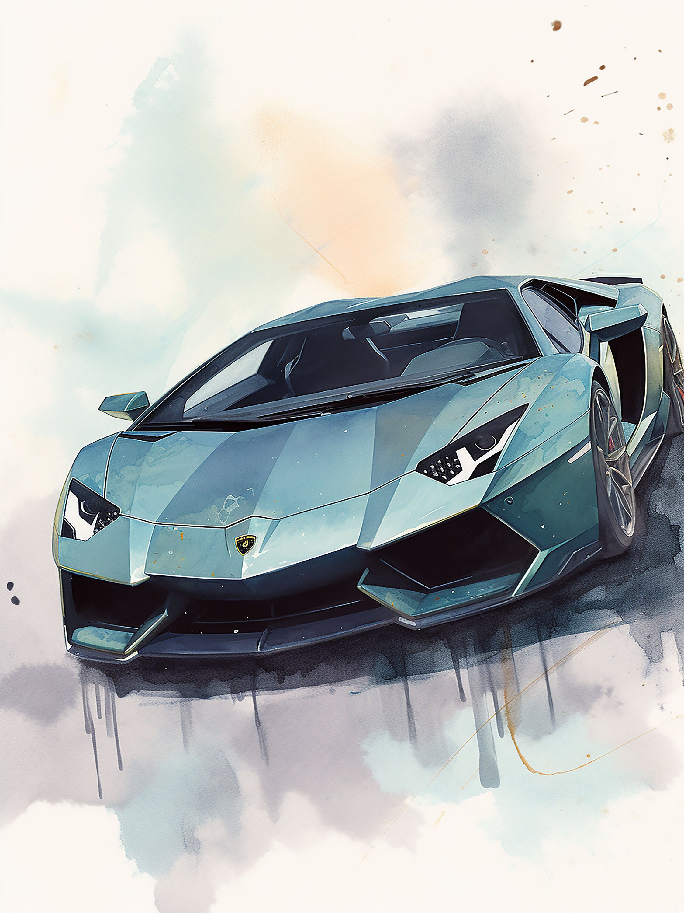 Lamborghini Centenario Watercolor Print | Set of 2 (digital Download ...