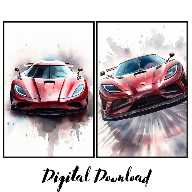 Koenigsegg Regera Digital Art | Watercolor Print | Exhilarating Car ...