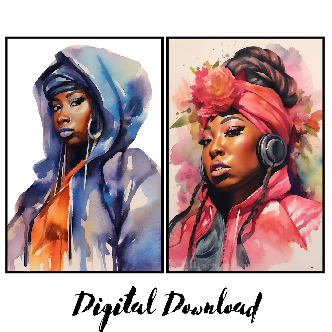Missy Elliott Digital Art | Watercolor Portraits | Unique Pop Art ...
