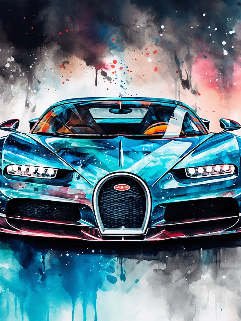 Bugatti Bolide Digital Art Watercolor Print Exhilarating - Etsy