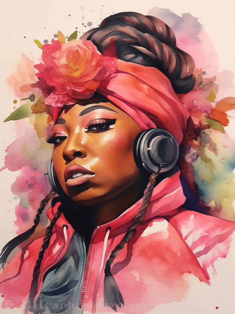 Missy Elliott Digital Art | Watercolor Portraits | Unique Pop Art ...