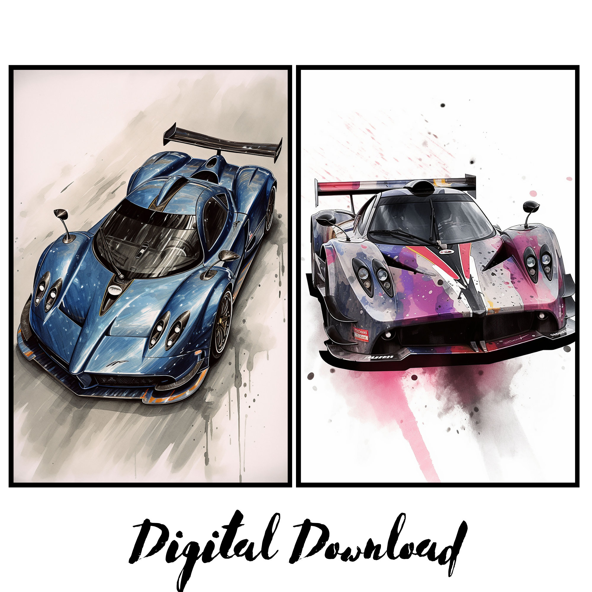 Pagani Zonda R Digital Art | Watercolor Print | Exquisite Car Poster ...