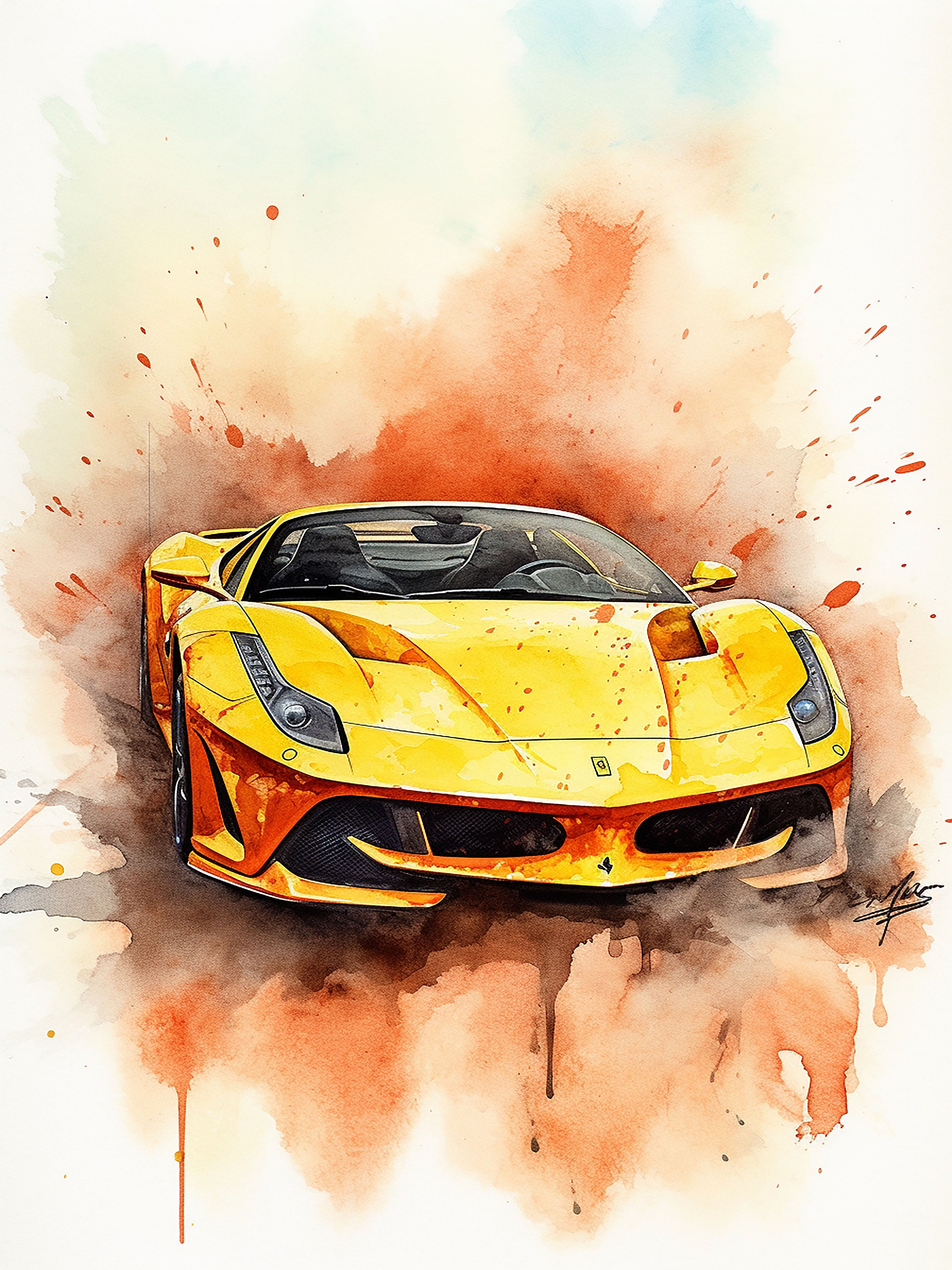 Ferrari SA Aperta Digital Art | Watercolor Print | Exquisite Car Poster ...