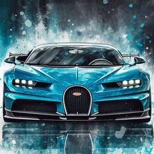 Bugatti Divo Digital Art | Watercolor Print | Exhilarating Car Poster ...