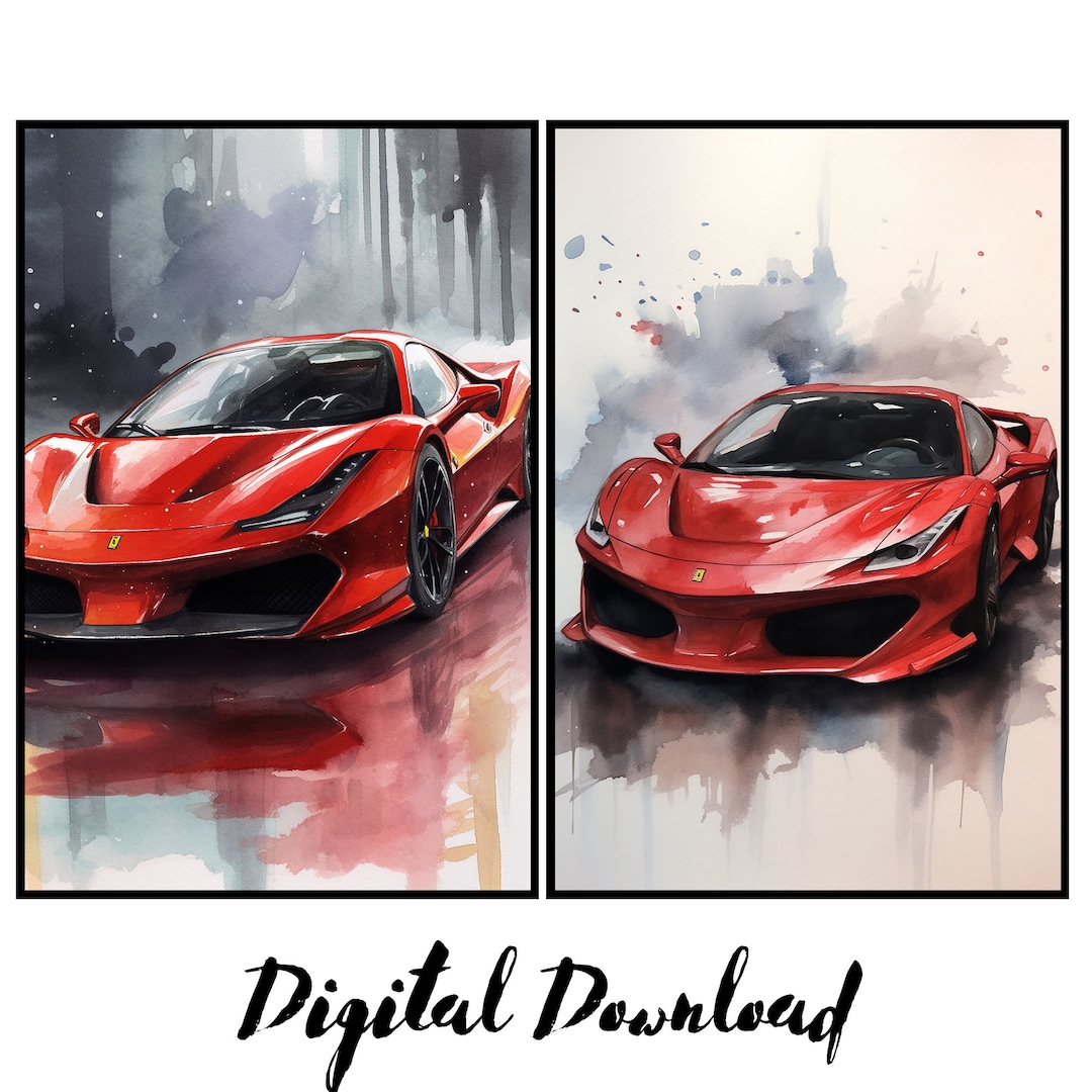 Ferrari SA SF90 Stradale Digital Art | Watercolor Print | Exquisite Car ...