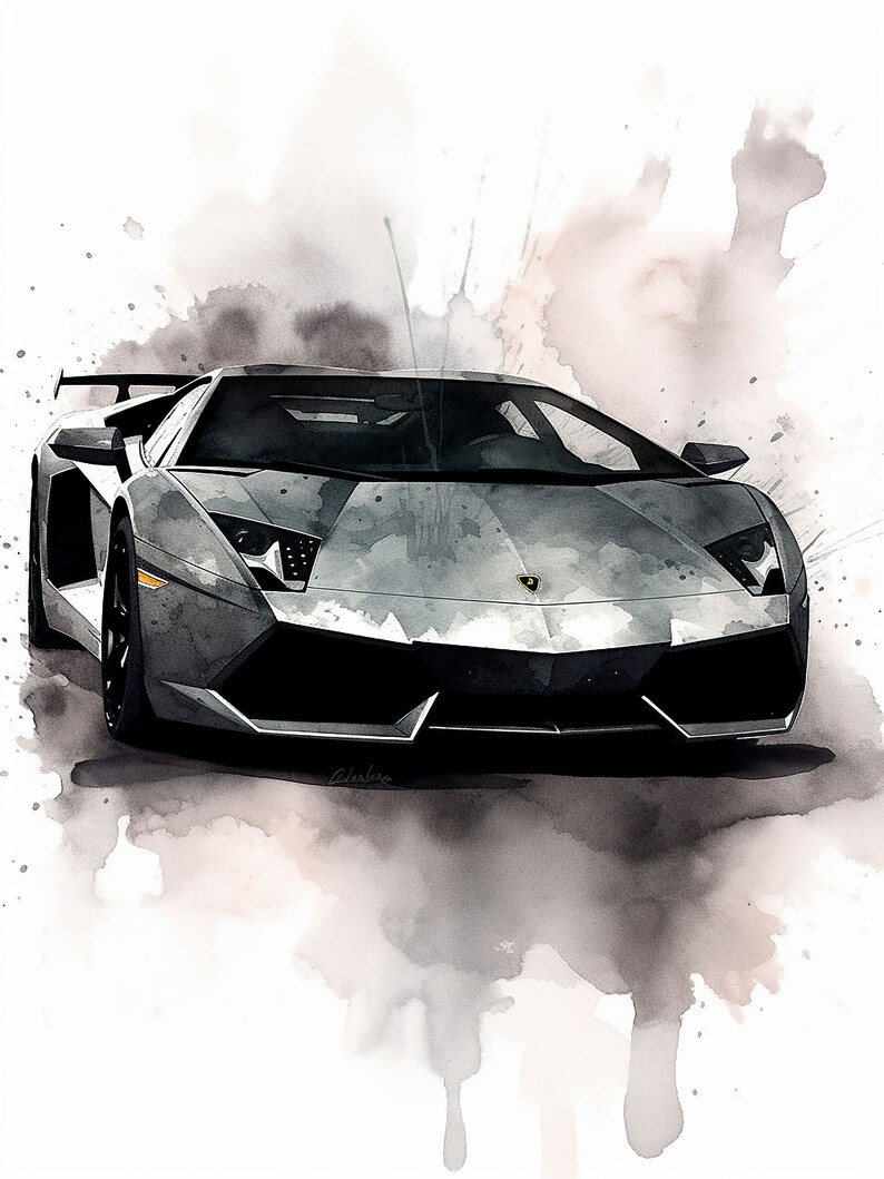 Lamborghini Reventon Digital Art Watercolor Print - Etsy