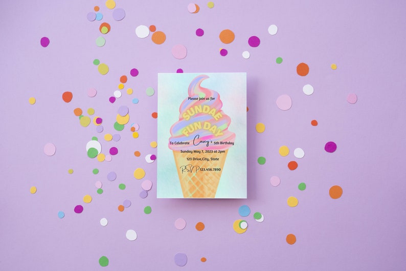 Sundae Funday Birthday Party Invitation - Etsy