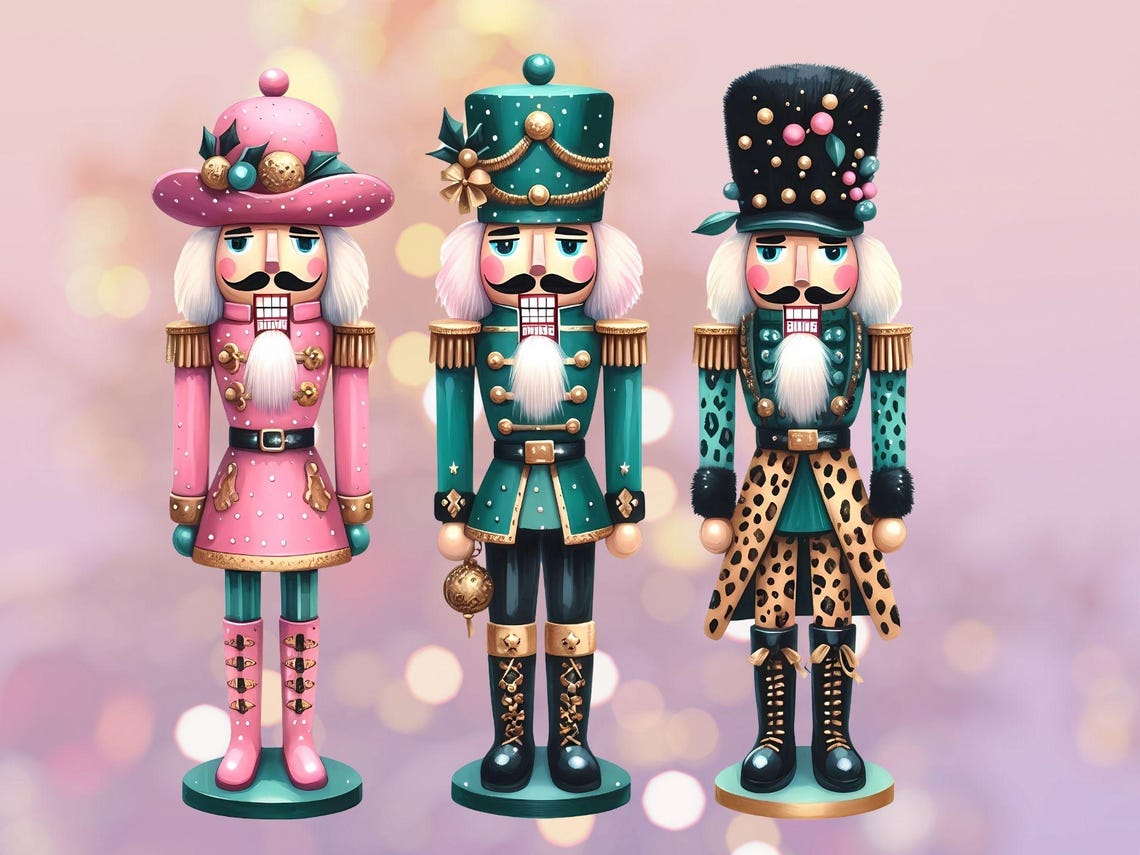 Pink Christmas Clip Art - Nutcracker Clip Art - Etsy