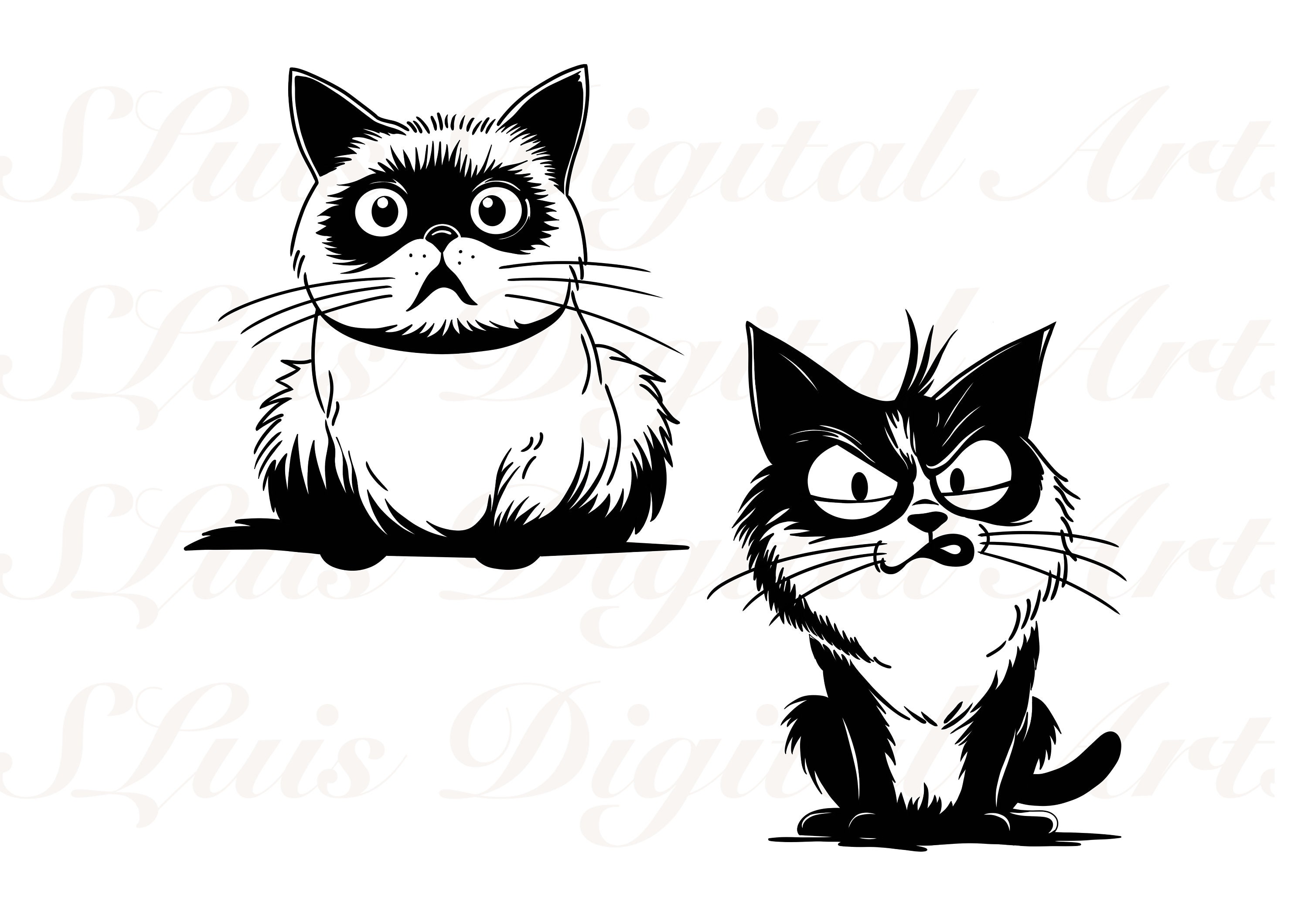 Cats SVG PNG DXF Pdf and Eps, Cat Humor Svg Png Eps and Pdf, Funny Cat ...