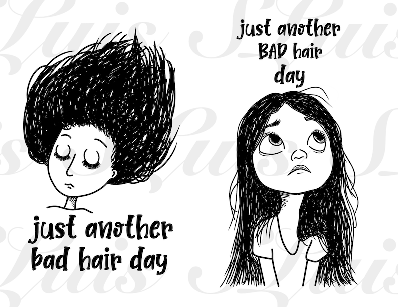Bad Hair Day SVG PNG, Bad Hair Day Doodle SVG Png, Funny Hair Svg Png ...