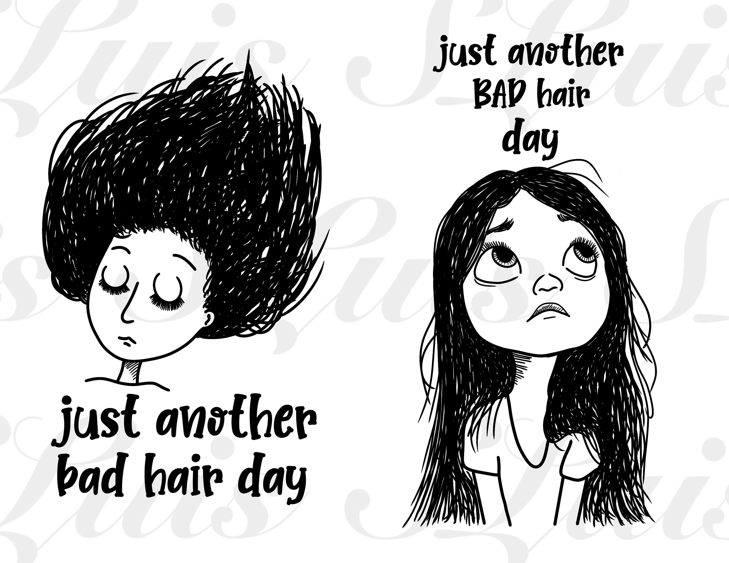 Bad Hair Day SVG PNG, Bad Hair Day Doodle SVG Png, Funny Hair Svg Png ...