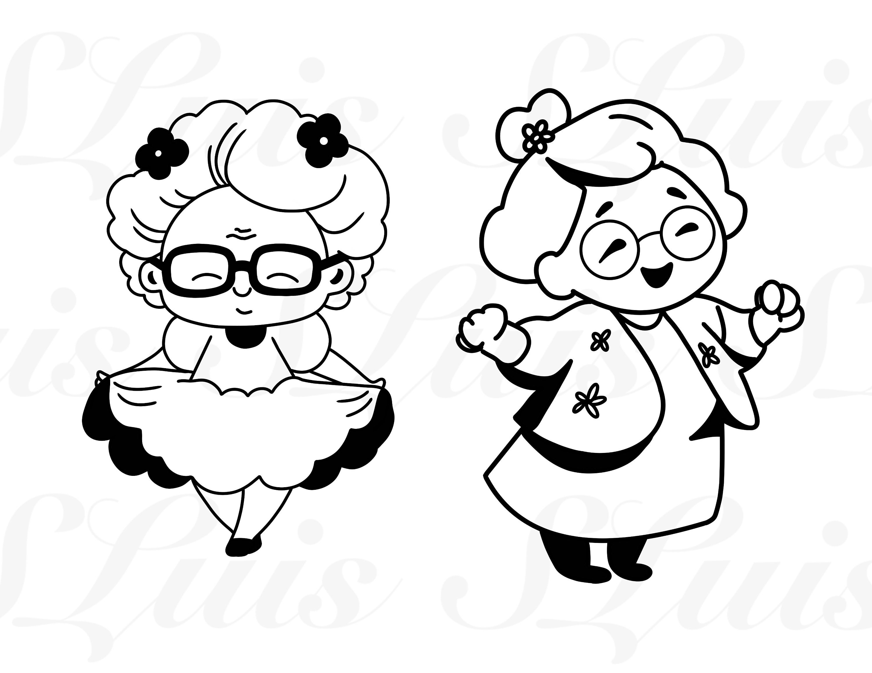 Grandma PNG SVG EPS Pdf Dxf, Grandparent's Day Bundle, Grandparents ...