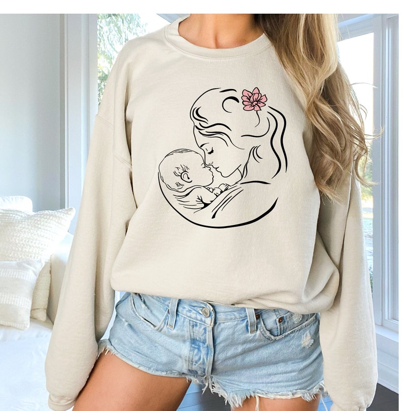 Mother and Child, Mom and Child Line Art, Mother and Child SVG PNG EPS ...