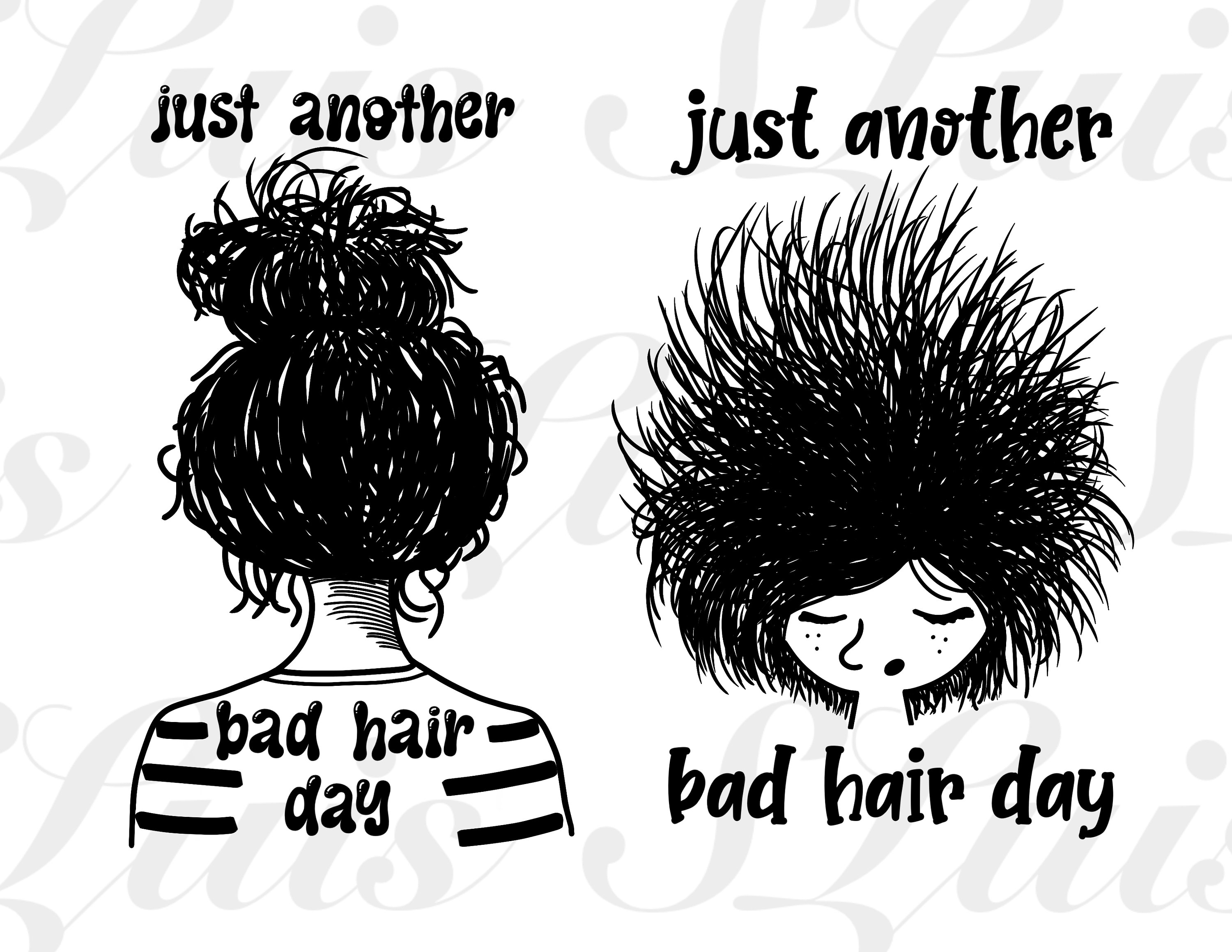 Bad Hair Day SVG PNG, Bad Hair Day Doodle SVG Png, Funny Hair Svg Png ...