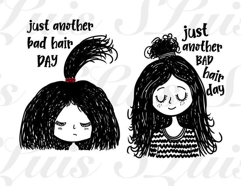Bad Hair Day SVG PNG, Bad Hair Day Doodle SVG Png, Funny Hair Svg Png ...
