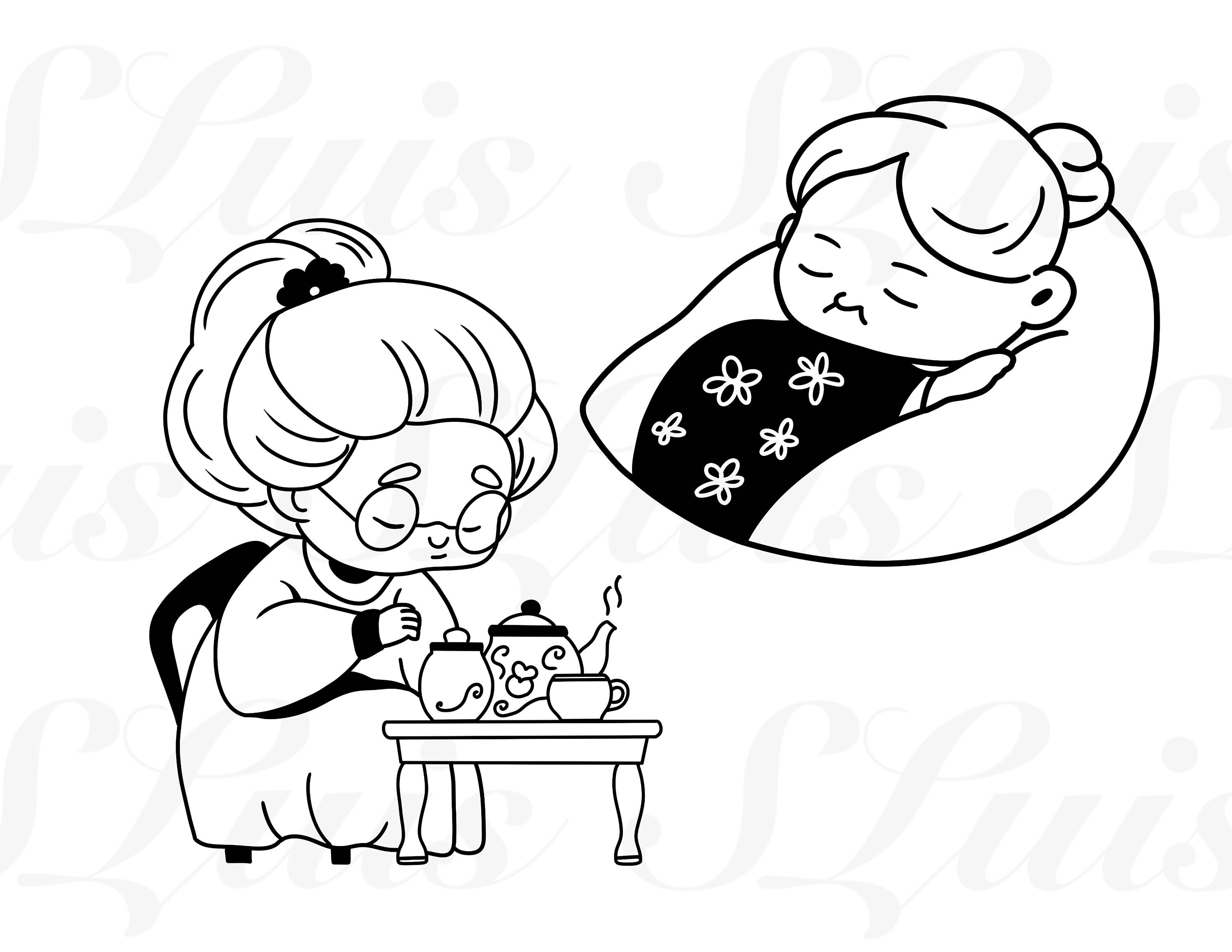 Grandma PNG SVG EPS Pdf Dxf, Grandparent's Day Bundle, Grandparents ...