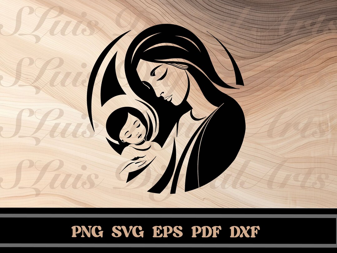 Mom and Child SVG PNG DXF Eps Pdf, Mother and Child Svg Png, Mother and ...