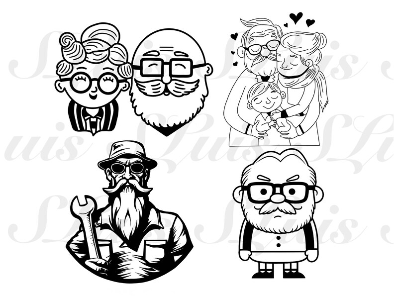 Grandfather PNG SVG EPS Pdf Dxf, Grandparent's Day Svg, Grandpa Png Svg ...