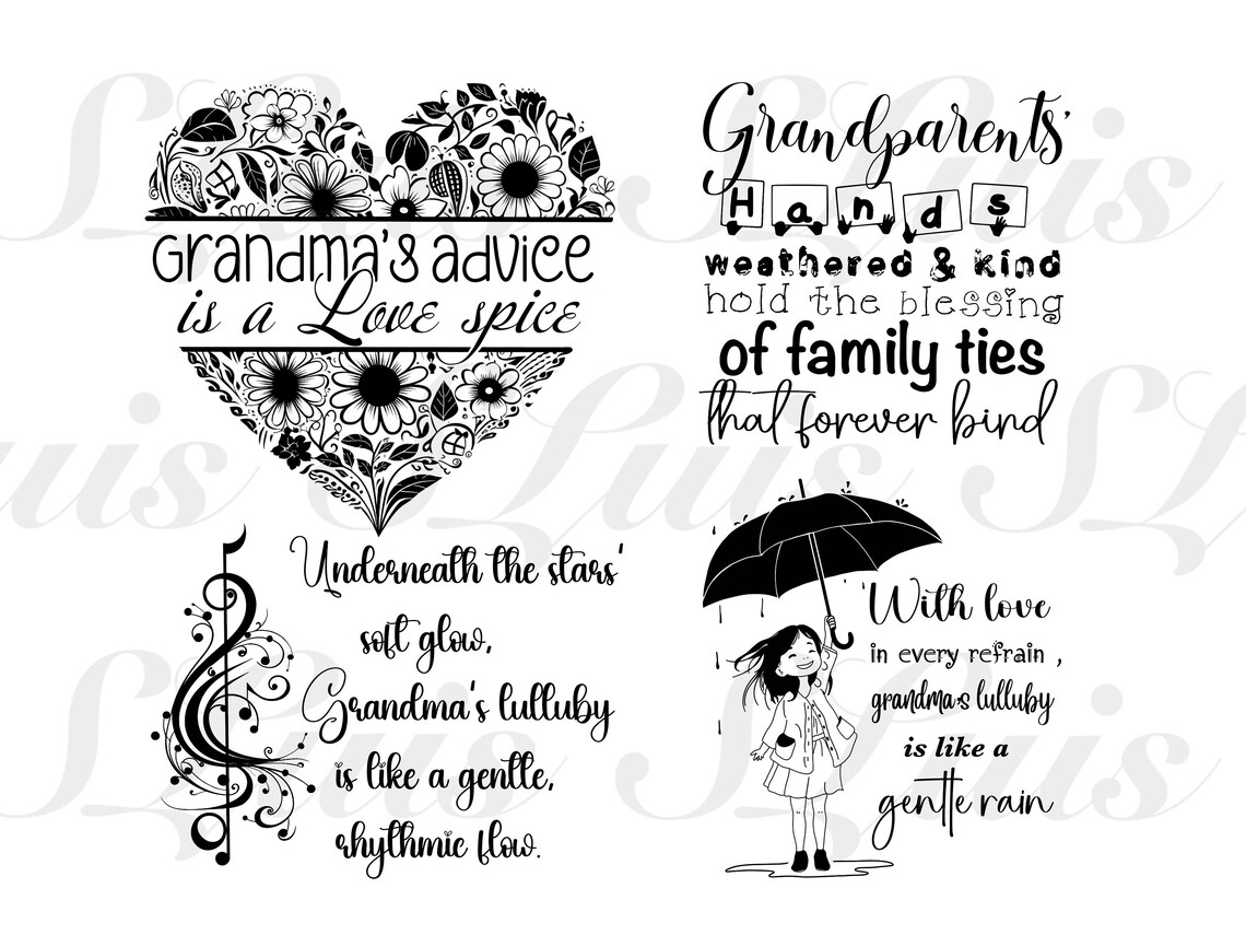 Grandparents Bundle PNG Svg Eps Pdf Dxf, Grandparents Day, Grandmas ...
