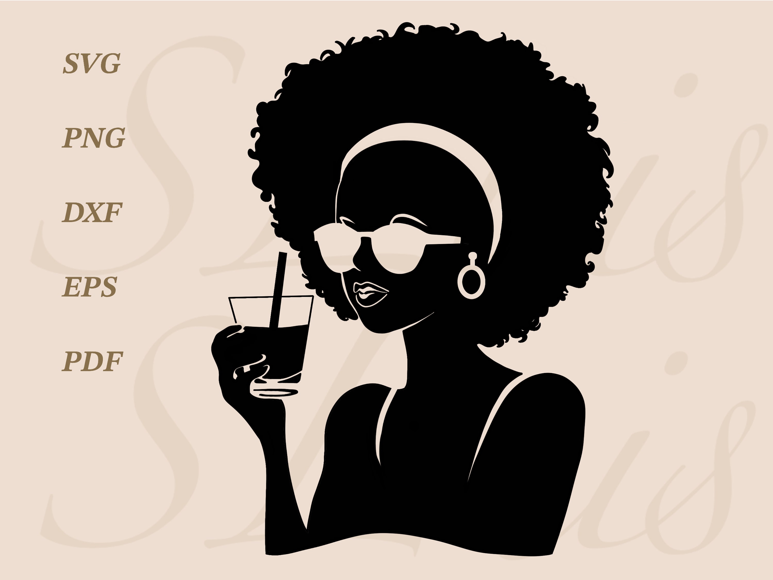 Afro Summer Vibes Afro Summer Silhouette Black Lady Summer - Etsy