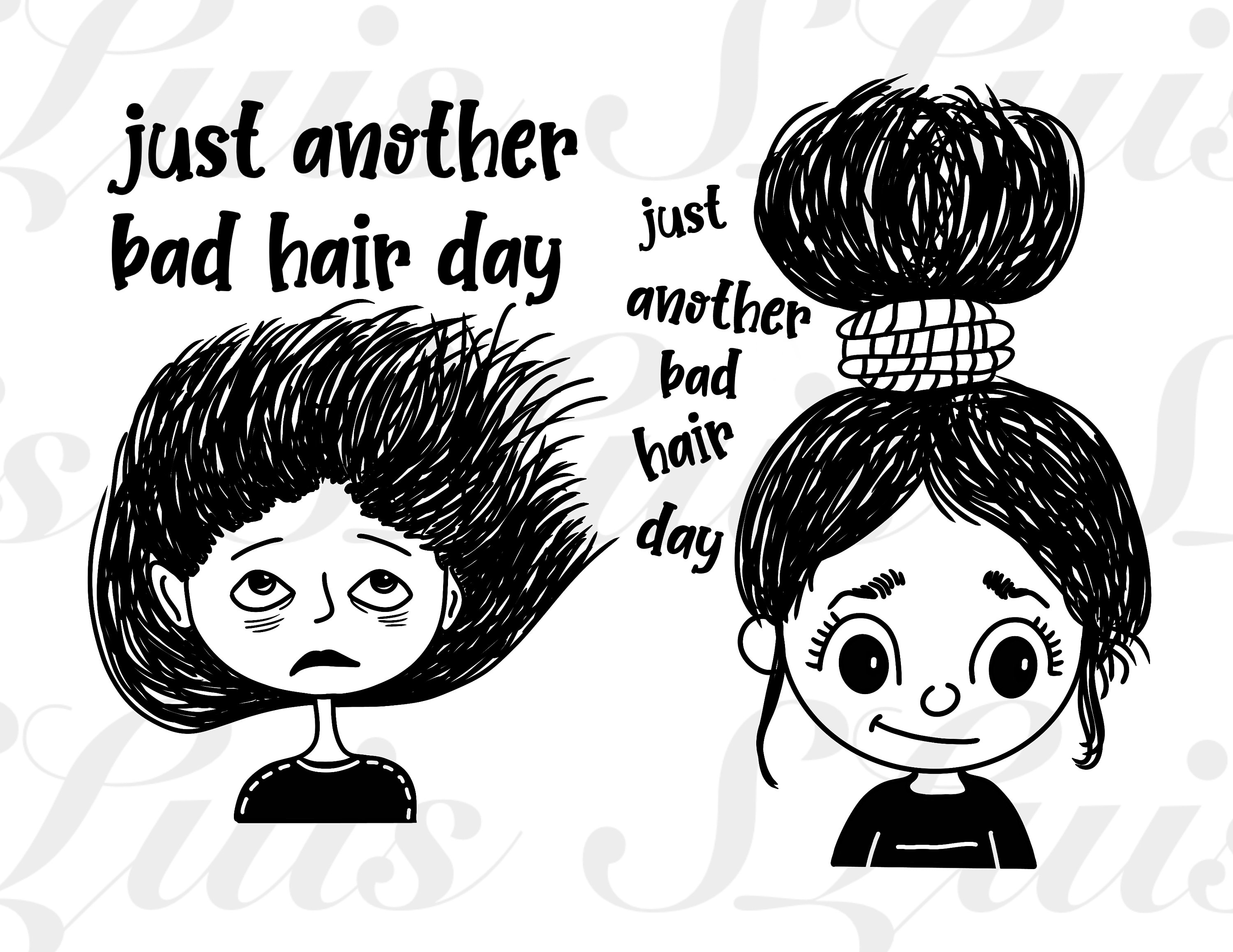 Bad Hair Day SVG PNG, Bad Hair Day Doodle SVG Png, Funny Hair Svg Png ...