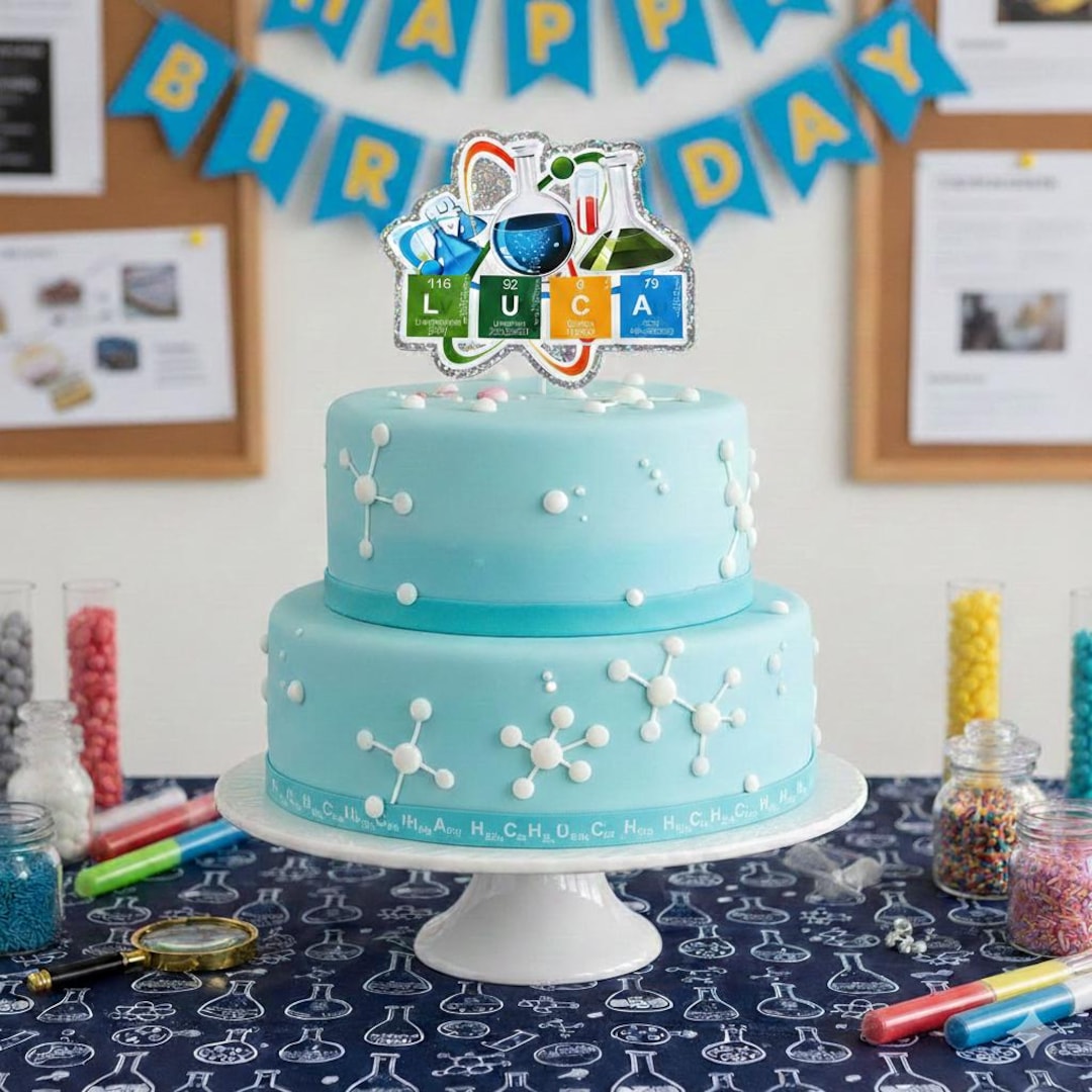 Personalised Chemistry Science Periodic Table Themed Cake Topper ...